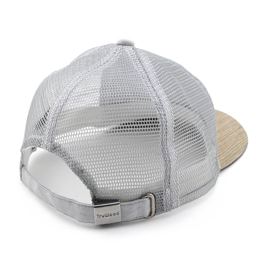 TruWood Arc Grey Mesh Baseball Cap with 100% Real Maple Wood Brim