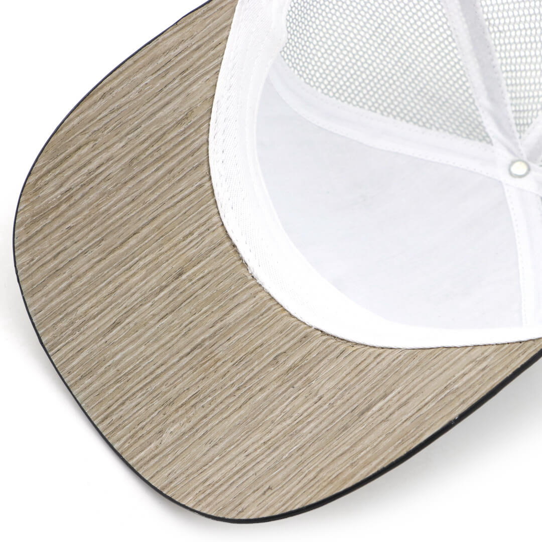 TruWood Arc Grey Mesh Baseball Cap with 100% Real Maple Wood Brim