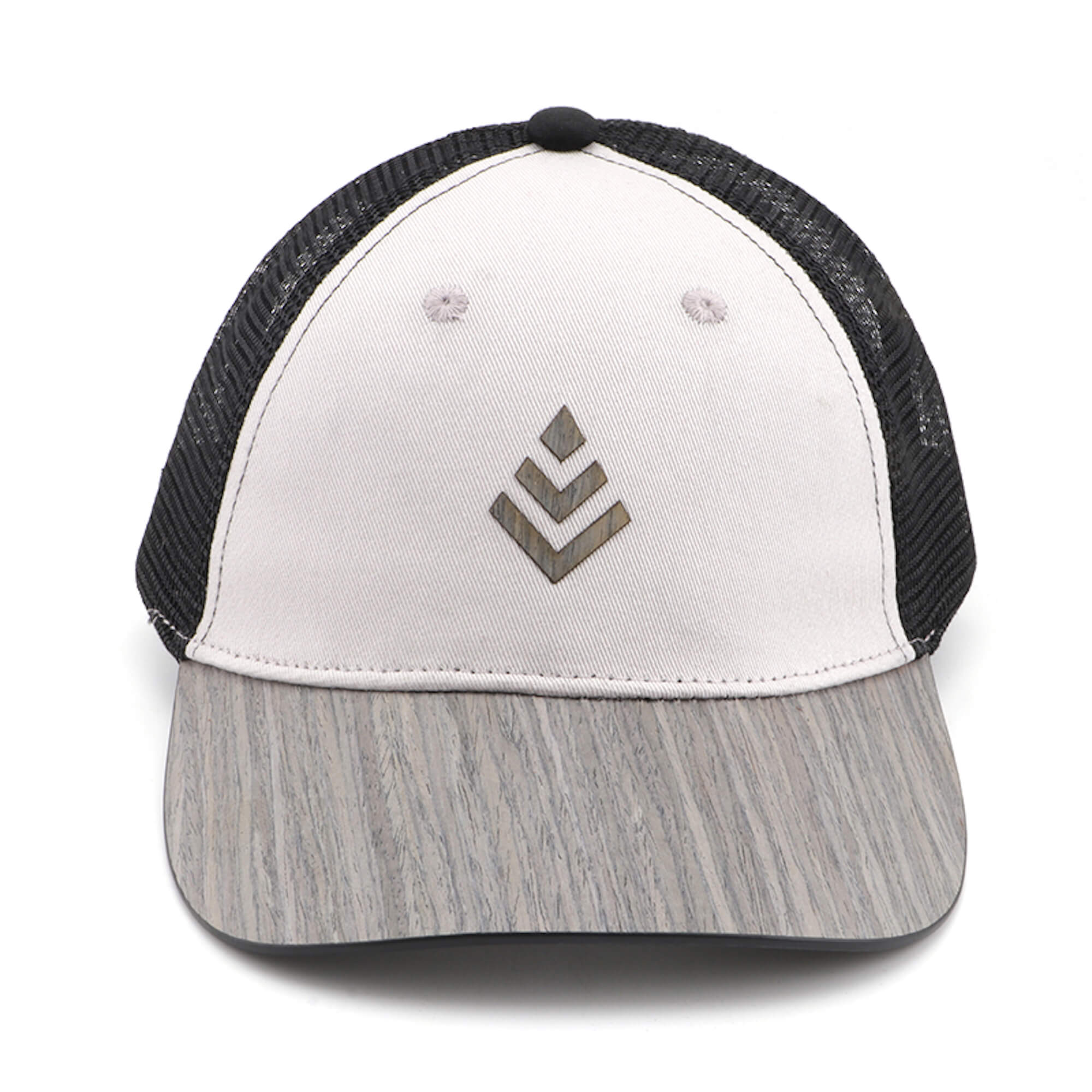 TruWood Arc Black Mesh Baseball Cap with 100% Real Maple Wood Brim