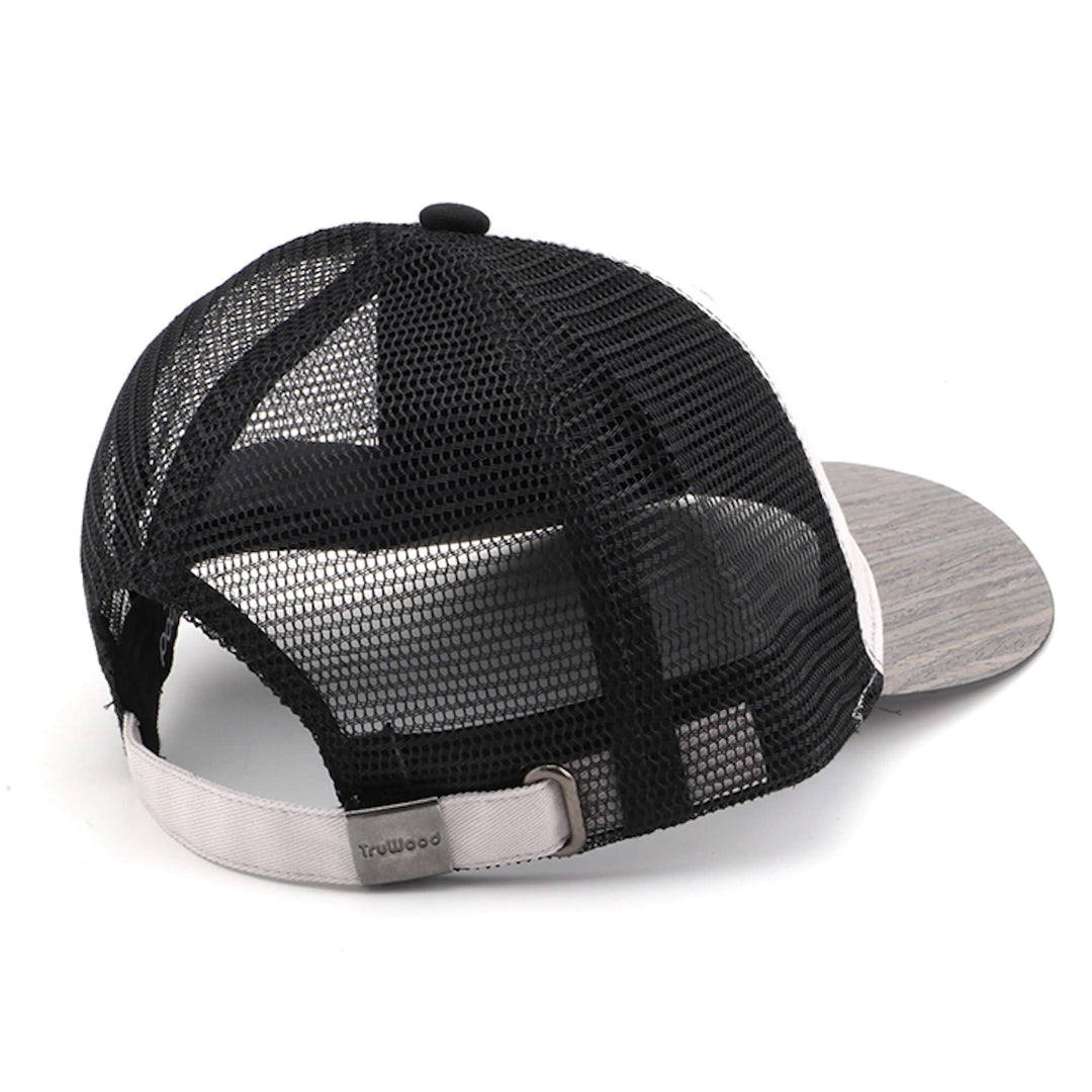 TruWood Arc Black Mesh Baseball Cap with 100% Real Maple Wood Brim
