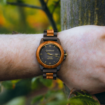 TruWood Intrepid Burlwood Million Tree Wood Watch Men