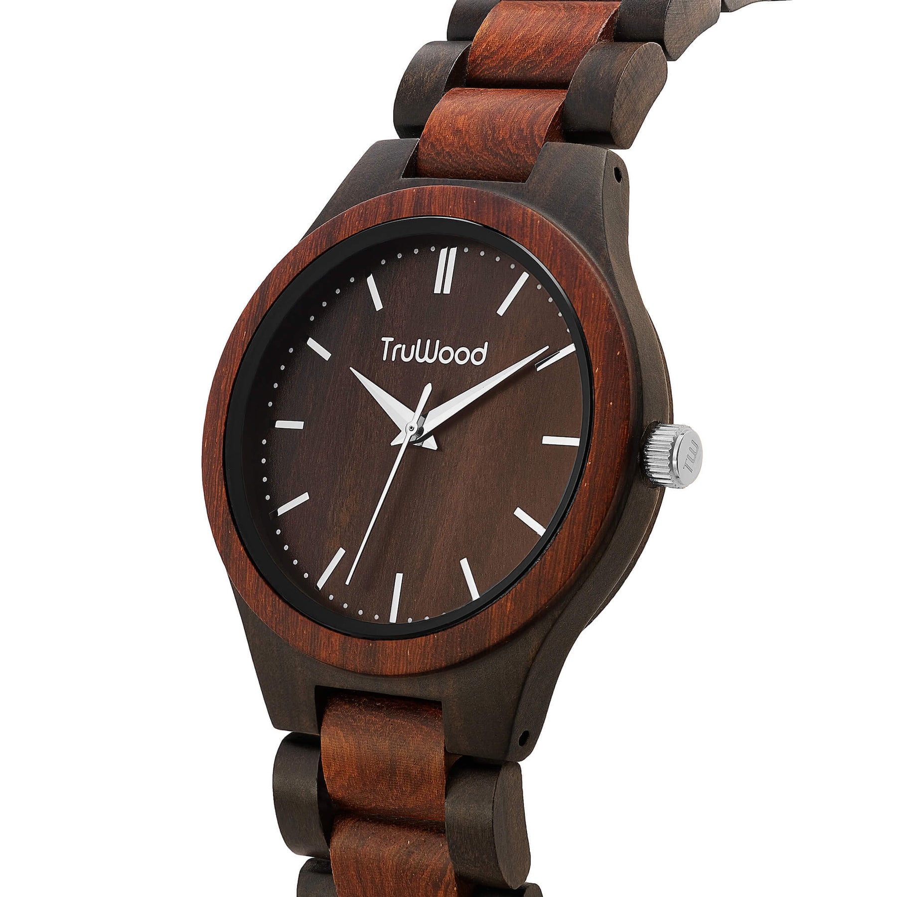 TruWood Cardinal Black Mahogany Wood Brown Dial Wooden Watch For Men