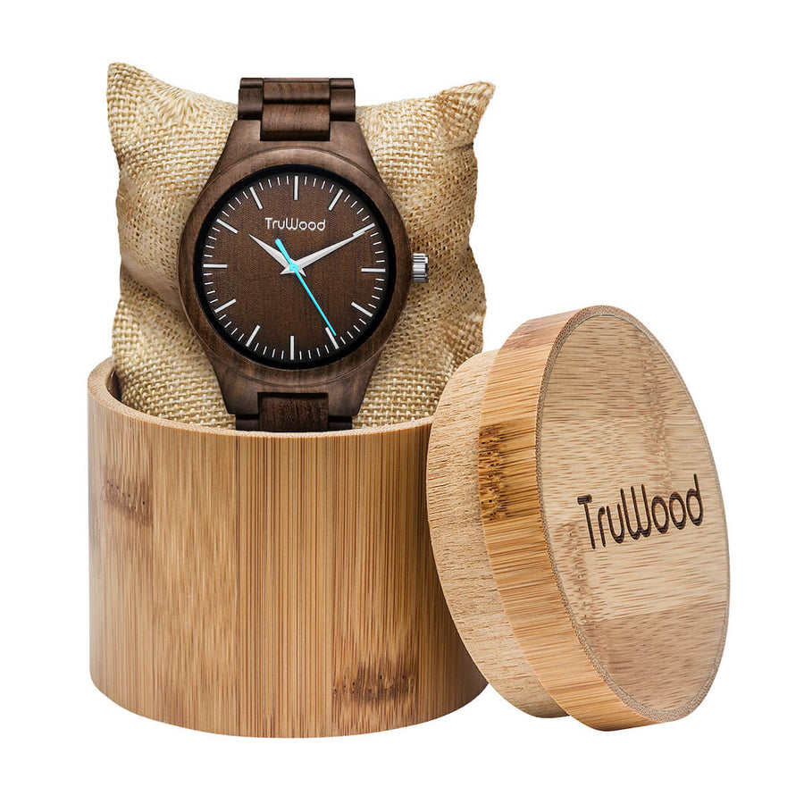 TruWood Hawk Black Mahogany Wood Brown Dial Wooden Watch For Men