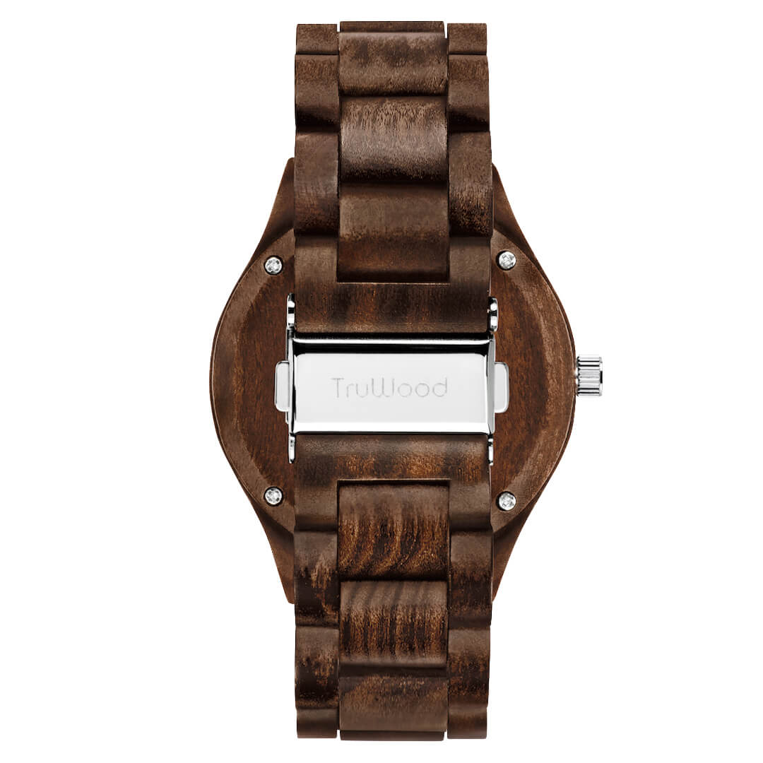 TruWood Hawk Black Mahogany Wood Brown Dial Wooden Watch For Men
