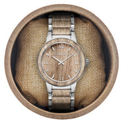TruWood Glacier Grey Maple Wood Watch Silver Metal for Men