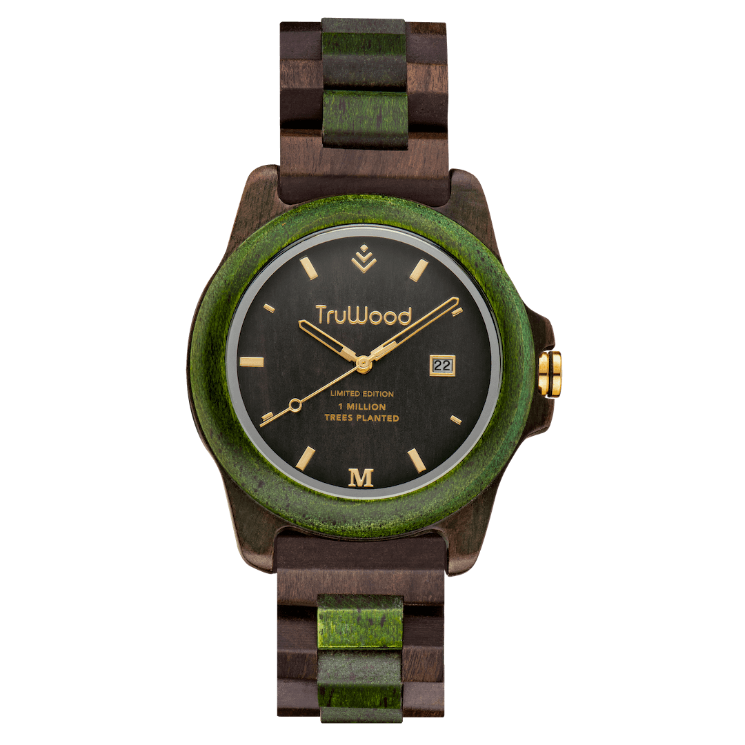 TruWood Jasper Green Maple Million Tree Wood Watch Men