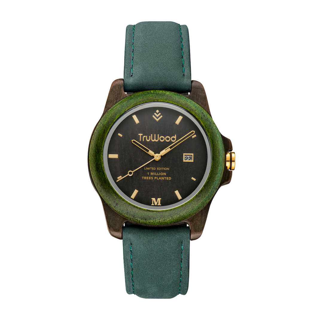 TruWood Jasper Green Maple Million Tree Wood Watch Men
